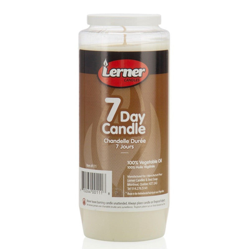 LERNER 7 DAY MEMORIAL CANDLE – Tiferes Judaica
