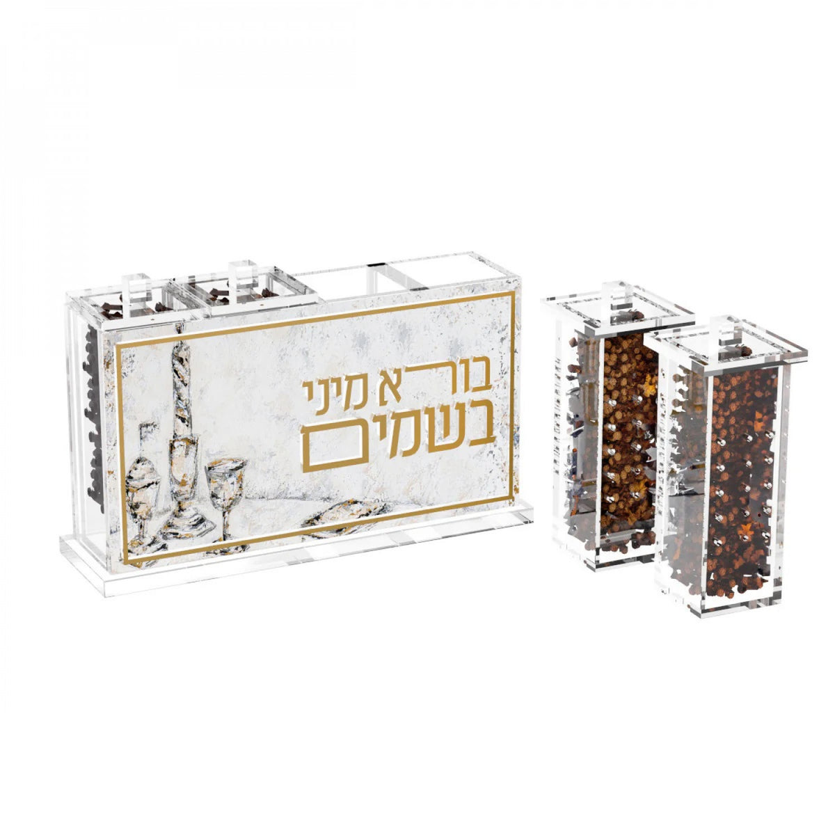 Besamim Holder - Family Pack - Crystal Flame – Tiferes Judaica